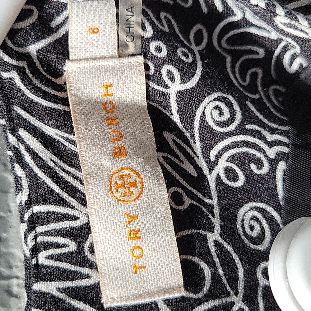 Tory Burch Paisley Doodle Sheath Dress In Black & Whi… - Gem